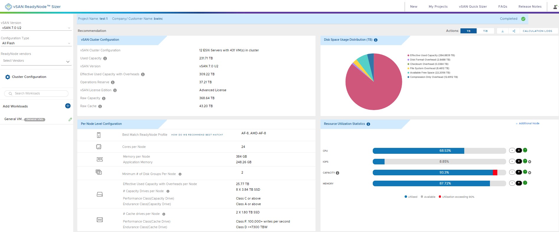 vSAN Sizing